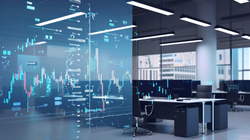 Modern Financial Data Visualization Office Stock Photo - Image of ...