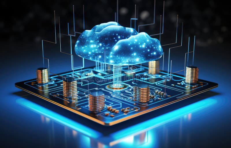 Visualize an Advanced Cloud Computing Network with a Luminous Ethereal ...