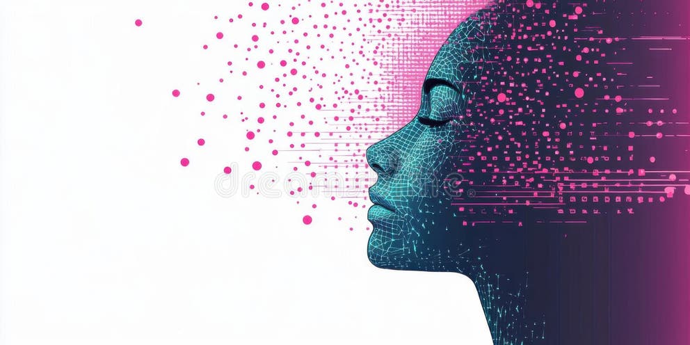 Visualize Artificial Intelligence Face Concept and Digital ...