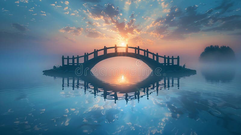 A Bridge Over Calm Waters Symbolizing the Journey To Spiritual Refuge ...