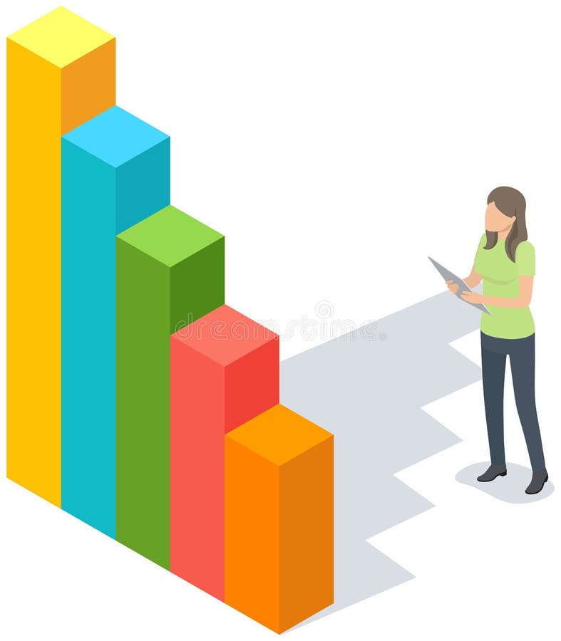 Employees Analyze Statistical Indicators, Business Data. Characters ...