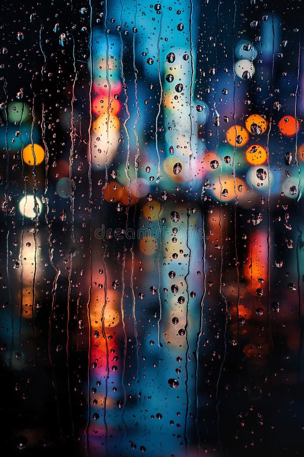 Visualize Captivating Image of Cityscape Lighting on Blur Window with ...