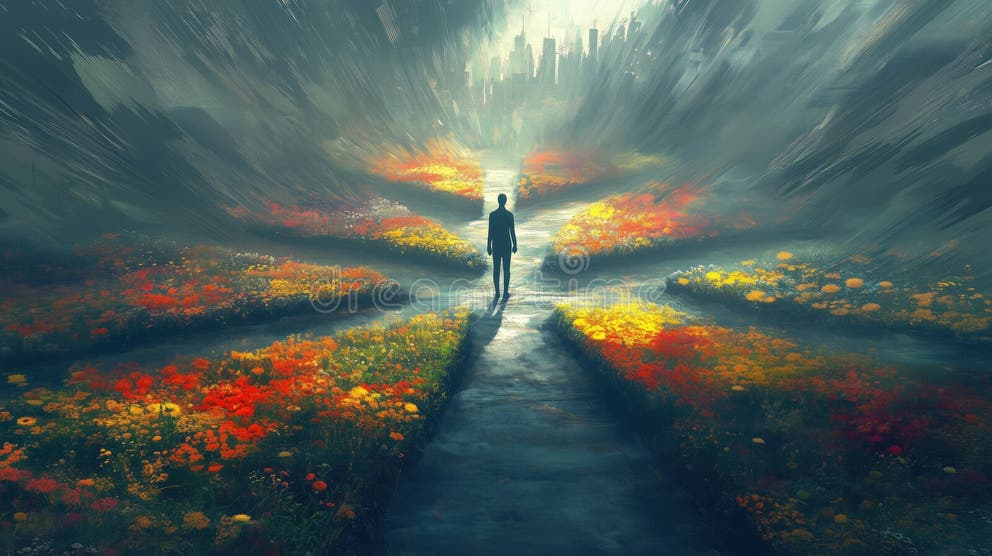 Life Choices Abstract Decision-Making Crossroads Multiple Pathways ...