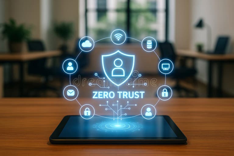 Secure Digital Shield Concept Illustrating Zero Trust Cybersecurity ...
