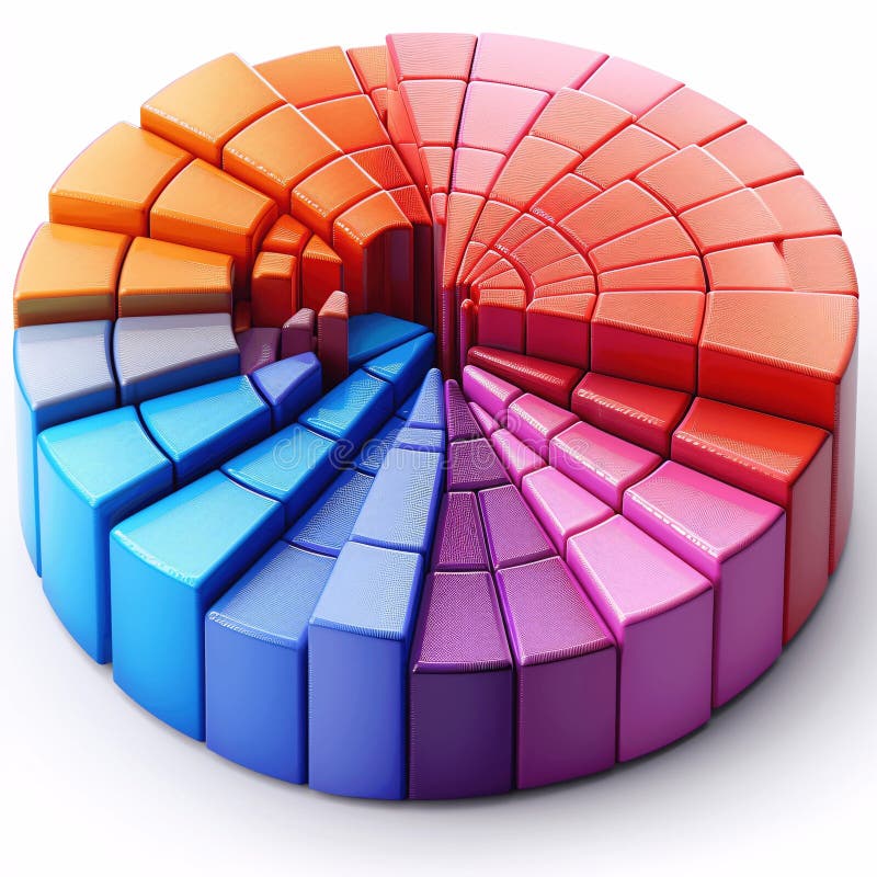 Visualize Data with Dynamic 3D Pie Chart Stock Illustration ...