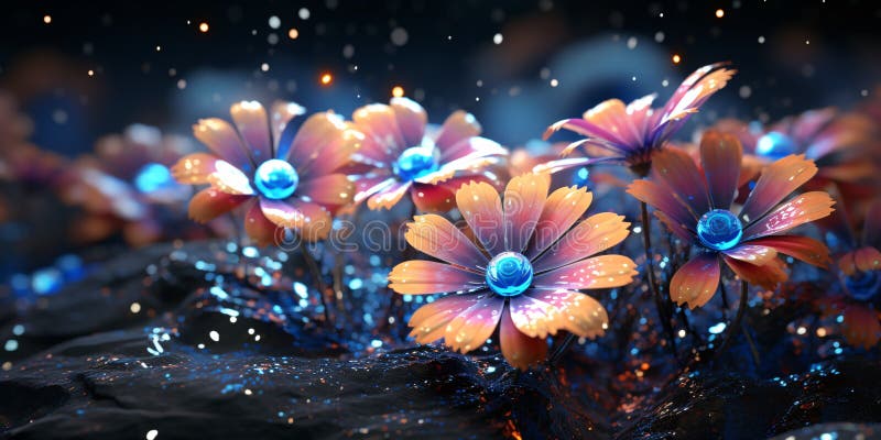 Visualize a Flower Blooming in Space Each Petal Stock Illustration ...