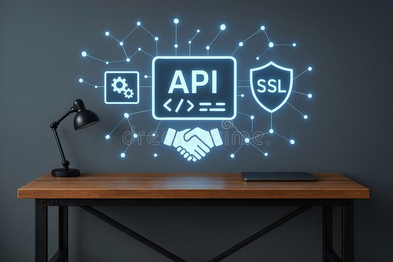Digital Api Development Concept Illustrating Ssl Security and Code ...