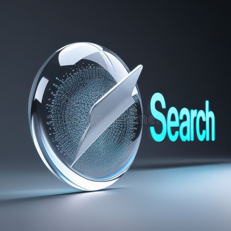 Futuristic Concept Visualizing the Search Process with a Globe and a Streamlined Silver Search ...