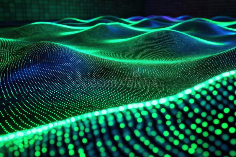 Visualize Green Dots Landscape with Digital Data Stream and ...