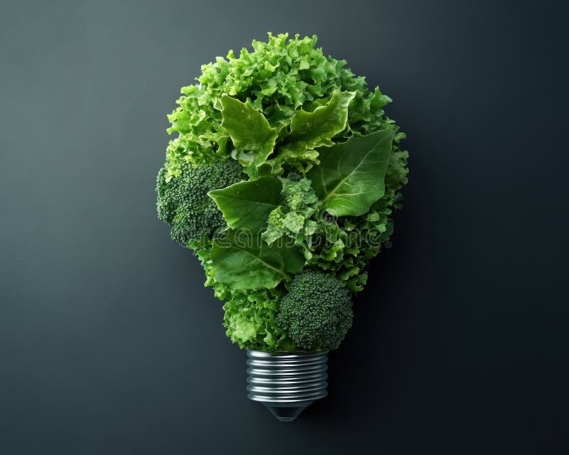 Visualize Green Energy a Captivating Image Showcasing a Light Bulb Made ...