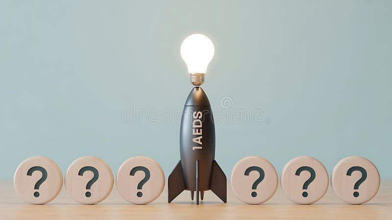 Creative Solution for a Business Concept Represented with Rocket and ...