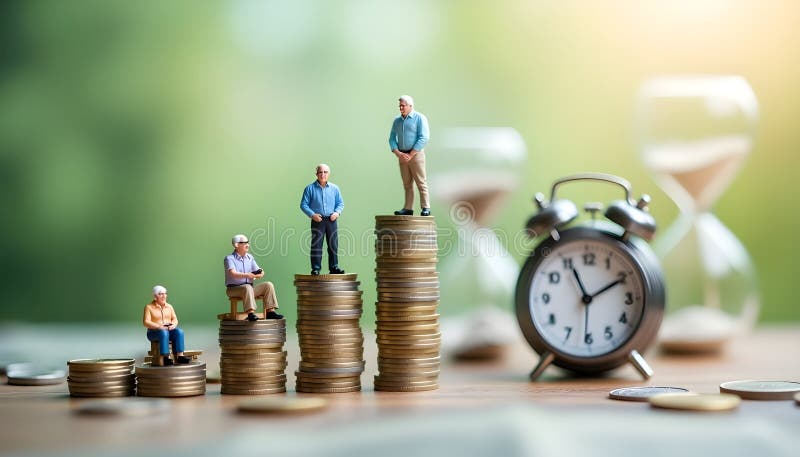 Retirement Savings Growth: Time and Money Stock Illustration ...