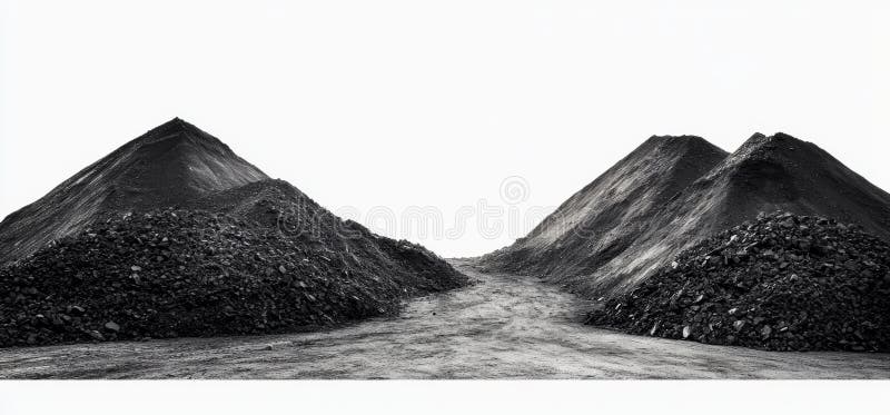 Visualize a Large Coal Mining Area Surrounded by Mountains and Natural ...