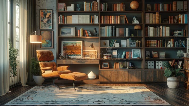 Visualize a Modern Luxury Study Room with a Sleek, Ergonomic Workspace ...