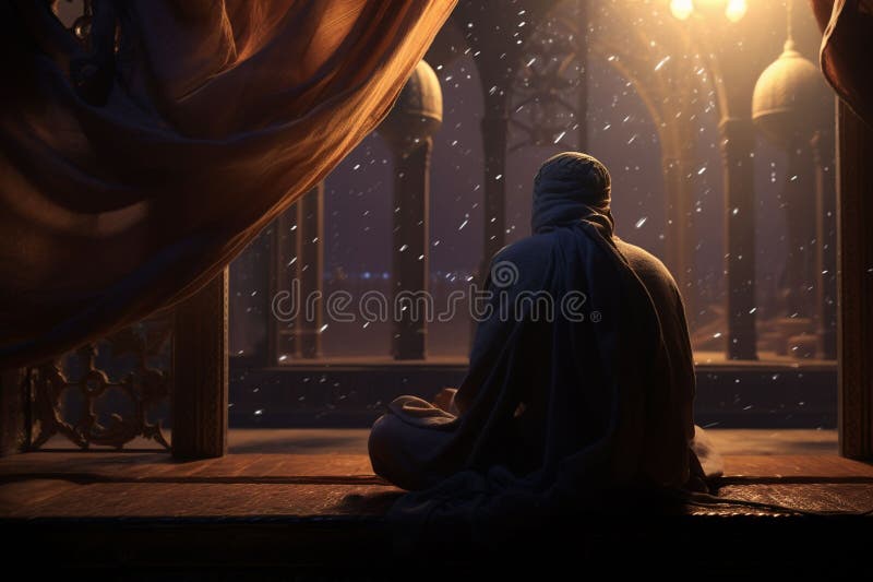 Visualize the Moments of Prayer and Reflection Stock Illustration ...