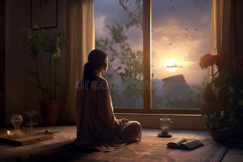 Visualize the Moments of Spiritual Reflection Stock Illustration ...