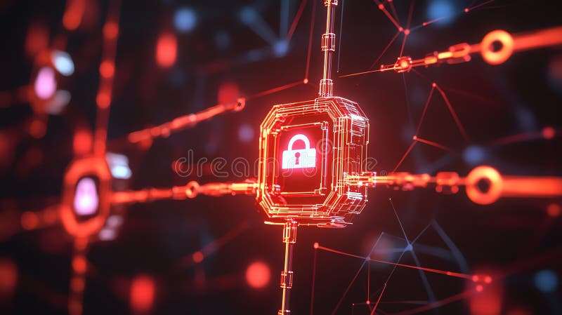 Visualize Network Security with Intricate Digital Lock and Connection ...