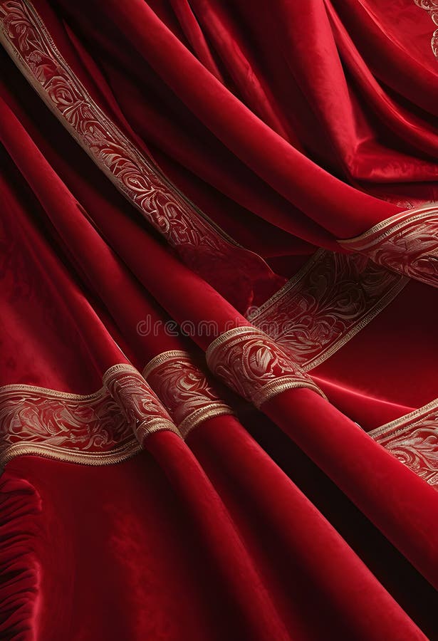 Pair Rich Red Velvet Stage Curtains Stock Photos - Free & Royalty-Free ...