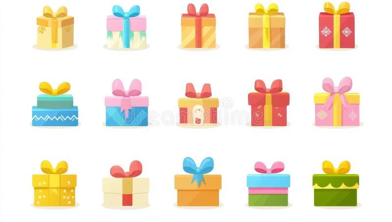 Visualize a Playful Stack of Cartoon Gift Boxes Forming a Mountain of ...