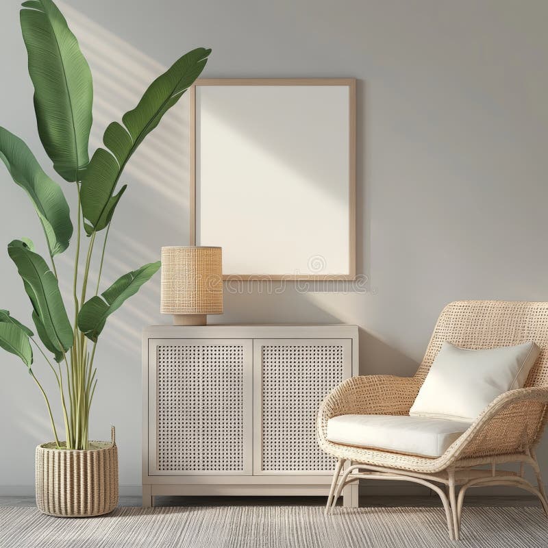 Visualize a Poster Frame Mock-up within a Modern Interior, Highlighting ...