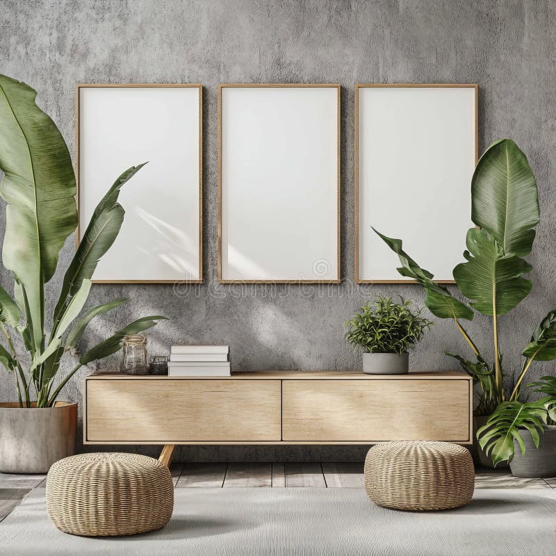 Visualize a Poster Frame Mock-up in a Modern Living Room with a ...