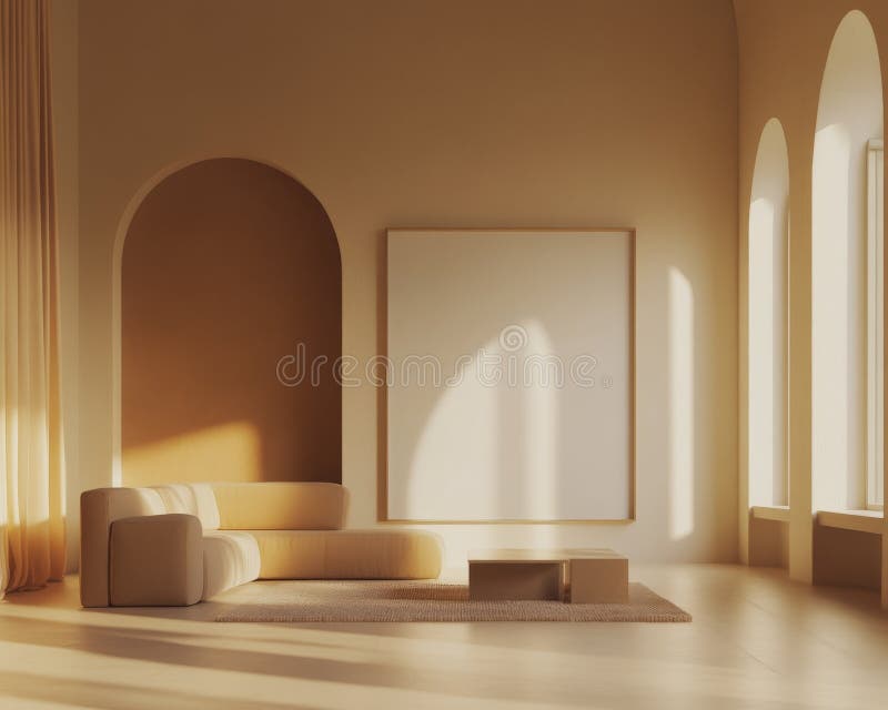 Visualize a Poster Frame Mock-up in a Modern Living Room Setting ...