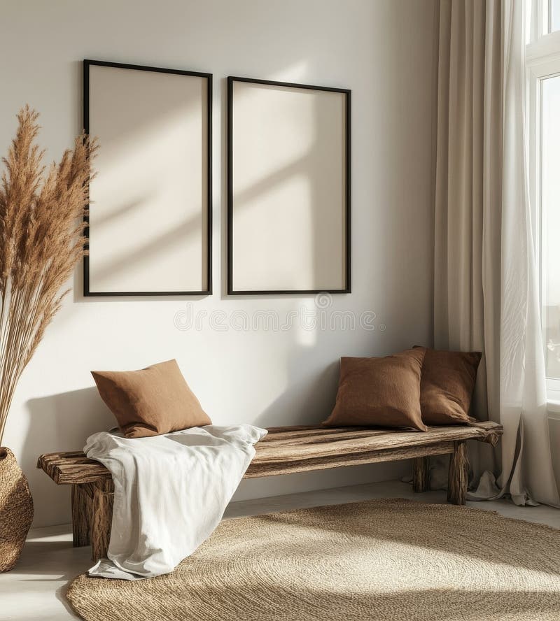 Visualize a Poster Frame Mockup within a Stylish Interior, Blending ...