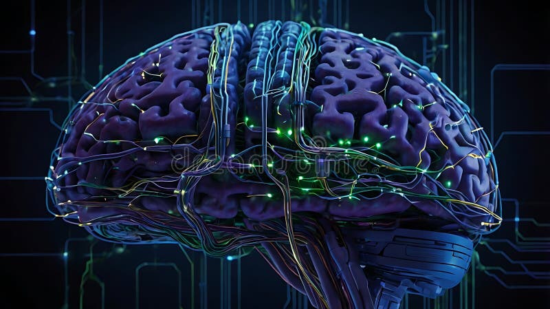 Digital Brain Network: Glowing AI Neural Pathways and Data Streams Stock Photo - Image of ...