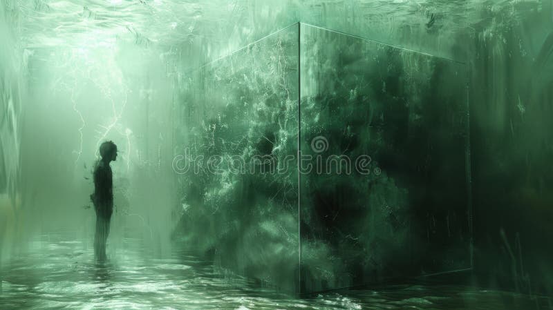 Loneliness, Isolation, Limitation, Fear. a Man in a Cube "Bound by ...