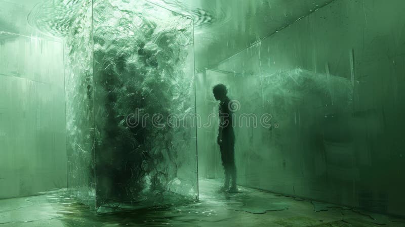 Loneliness, Isolation, Limitation, Fear. a Man in a Cube "Bound by ...