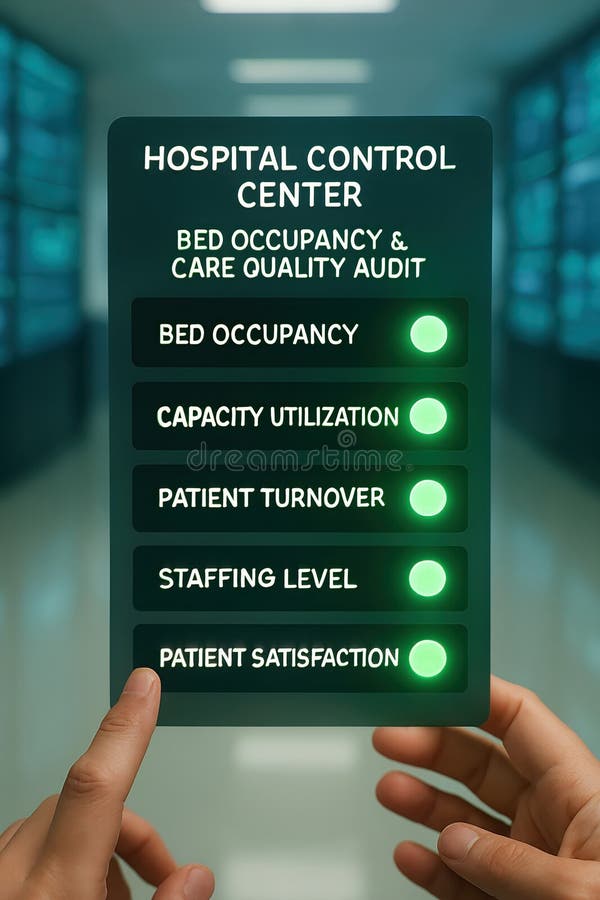 Hospital Control Center Interface Displaying Bed Occupancy Capacity ...