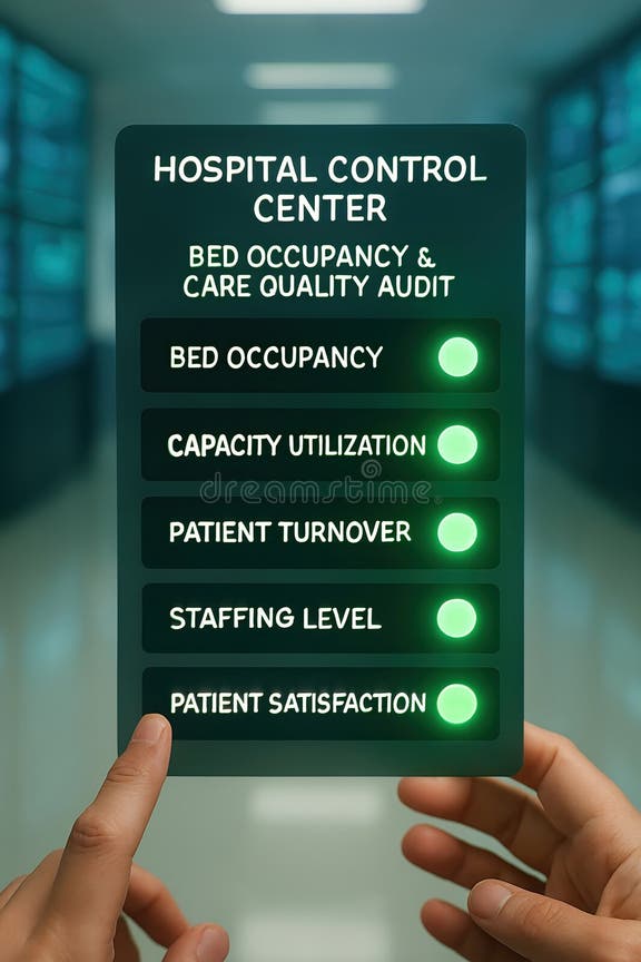 Hospital Control Center Interface Displaying Bed Occupancy Capacity ...
