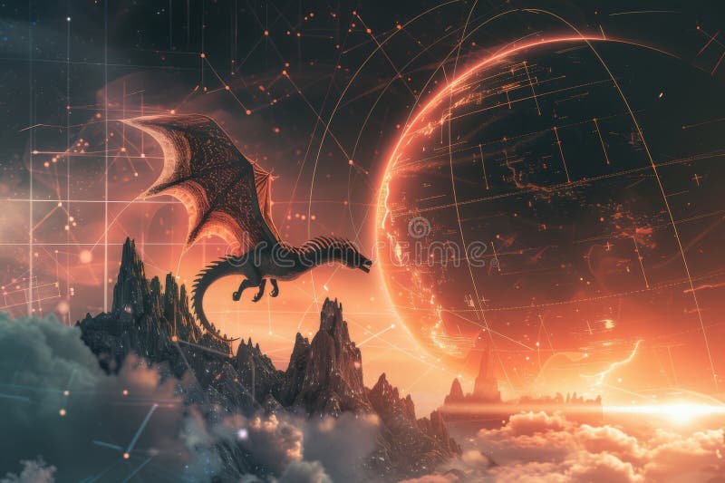 Rising Dragon Illustration, Asian Style Dragon Stock Vector ...