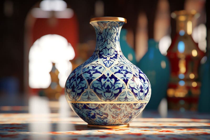 Visualize the Timeless Beauty of Islamic Pottery Stock Illustration ...