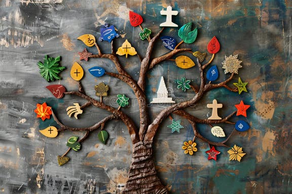 Visualize Tree with Leaves Representing Different Religions ...