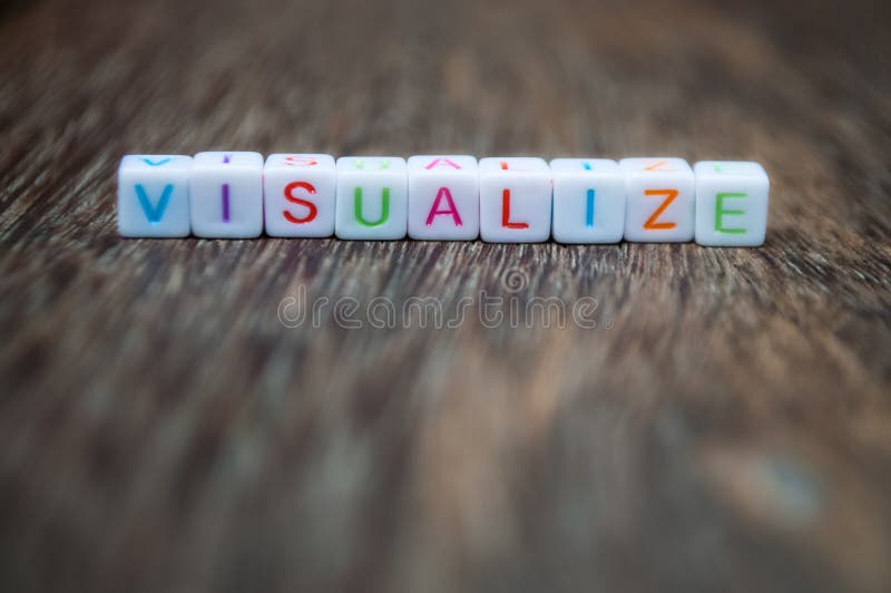 Visualize word on wood stock image. Image of word, creativity - 75022003