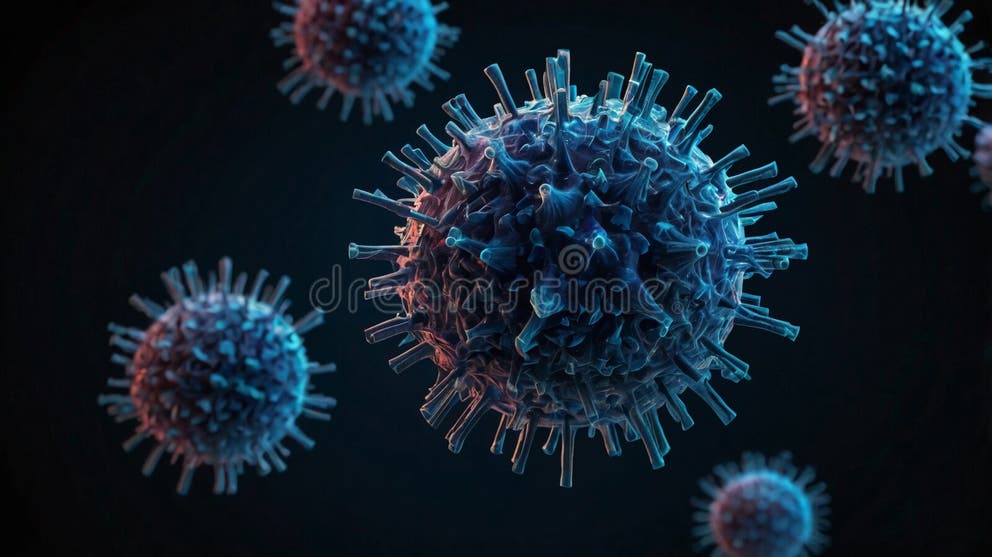 Visualized of Human Viruses with an Electron Microscope Stock ...