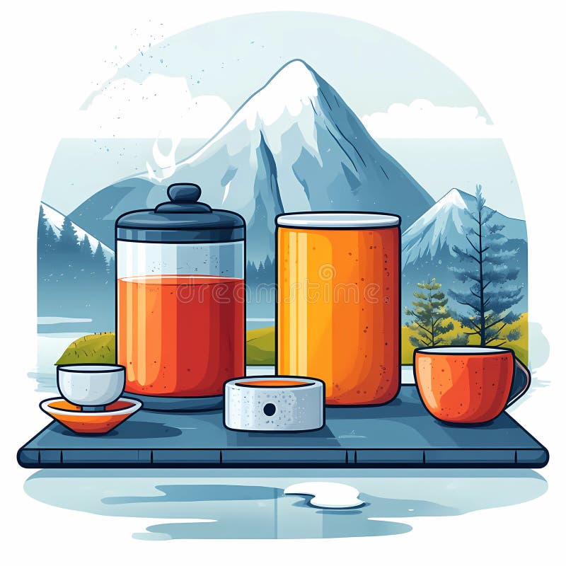 Visualized Tea and Yoga Meditation Concept Stock Photo - Illustration ...