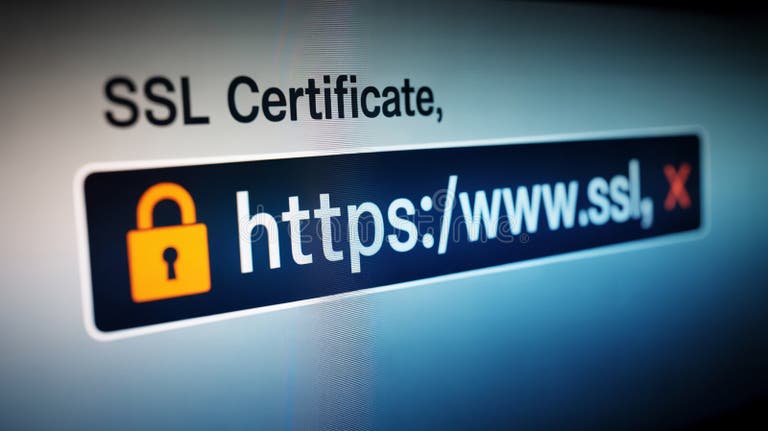 Secure Ssl Connection Depicted on Website Address Bar Illustrating Internet Security Stock ...