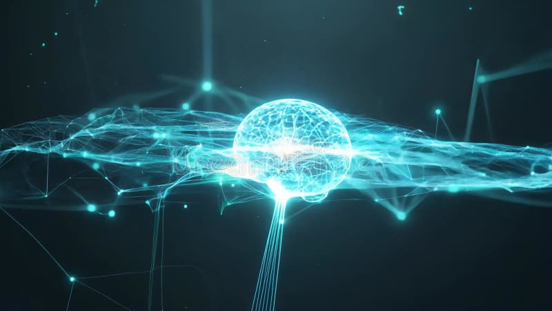Visualizing Abstract Data Through Digital Network Connections Stock