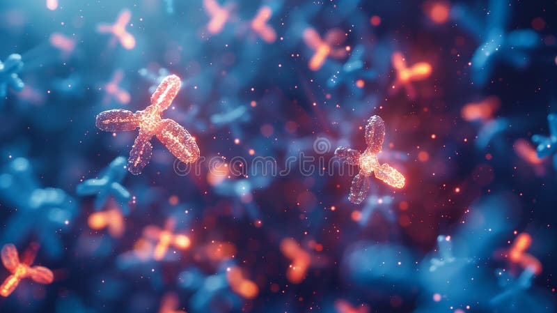 Visualizing Advanced Biotech: DNA Strands and Genes for Human Evolution ...