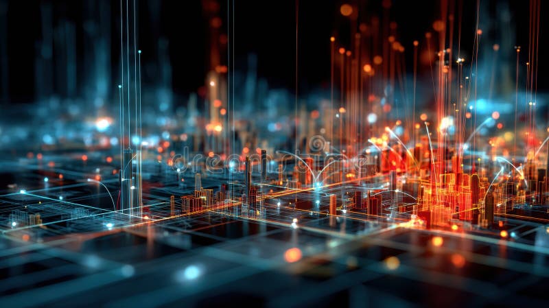 Visualizing an AI-powered Smart City Layout Illuminated by Data Streams ...