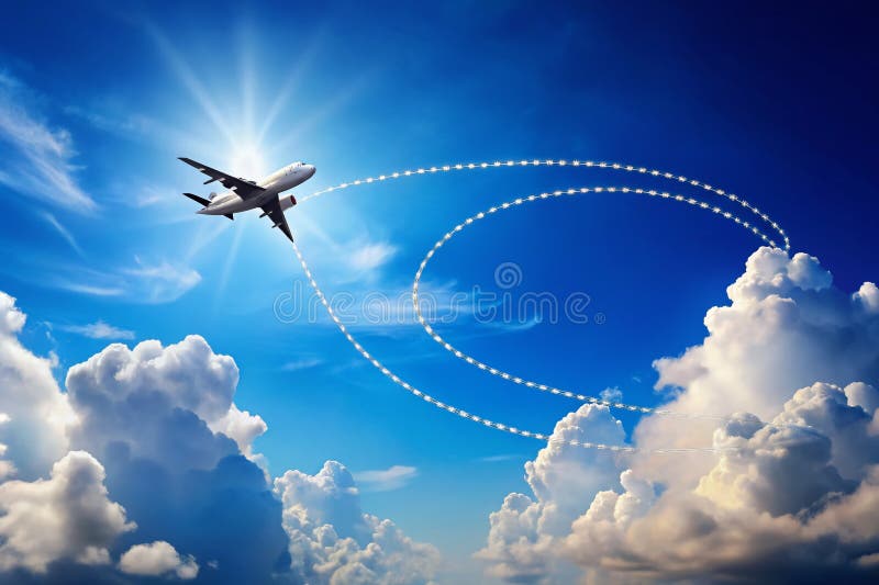 Visualizing Air Travel a Detailed Illustration of an Airplane Flight ...