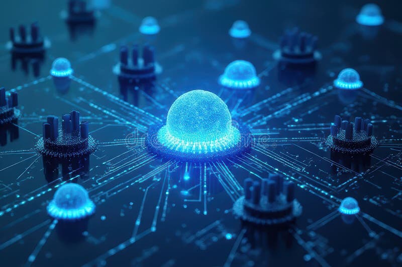 Visualizing An Artificial Intelligence Content Hosting Platform Stock Illustration