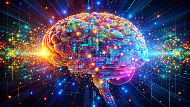 Visualizing Artificial Intelligence a Pixelated Neural Network Depicts Data Flow and Processing ...