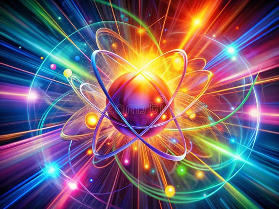 Visualizing Atomic Energy an Abstract Explosion of Subatomic Particles ...