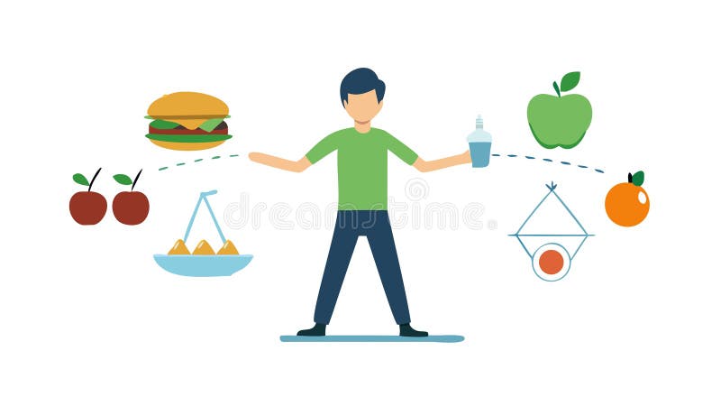 Visualizing Balanced Diet Versus Unhealthy Food Choices, Vector Design ...