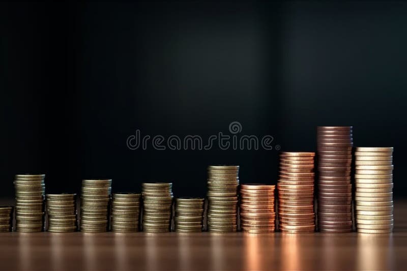 Visualizing Banking Concepts, Coins Stack on Percentage Model ...