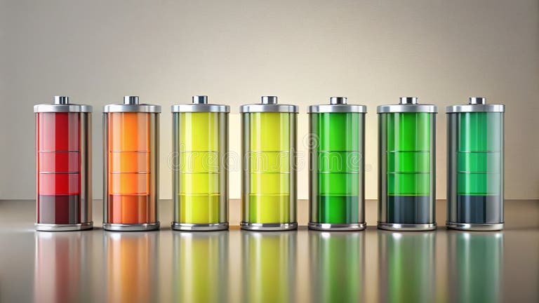 Visualizing Battery Charge Levels Simple Flat Design Illustrations for ...