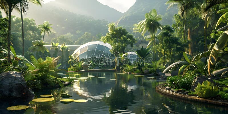 Visualizing a Biodome in a Tropical Environment Featuring Sustainable ...